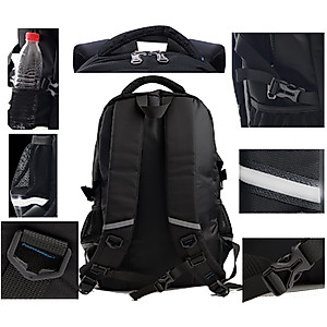 JSAHAH Backpacks Bookbag Casual Shoulder Daypack Travel Back Pack Black Blue