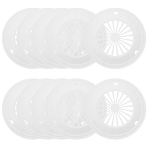 Hemoton 10pcs Grill Plate Food Service Tray Reusable Paper Plate Countertop Fruit Basket Plastic Tableware Tray Cutlery Tray Plastic Pallet Picnic Supplies Oval Salad Plate White Travel