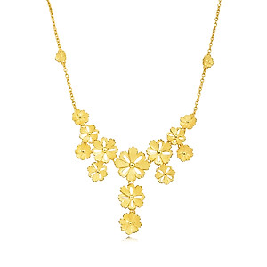 CHOW SANG SANG Cultural Blessings Daily Bliss 999.9 24K Gold Price-by-Weight 16.84g Gold Floral Lucky Flowers Necklace (45 CM) for Women and Wedding Occasion 88236N