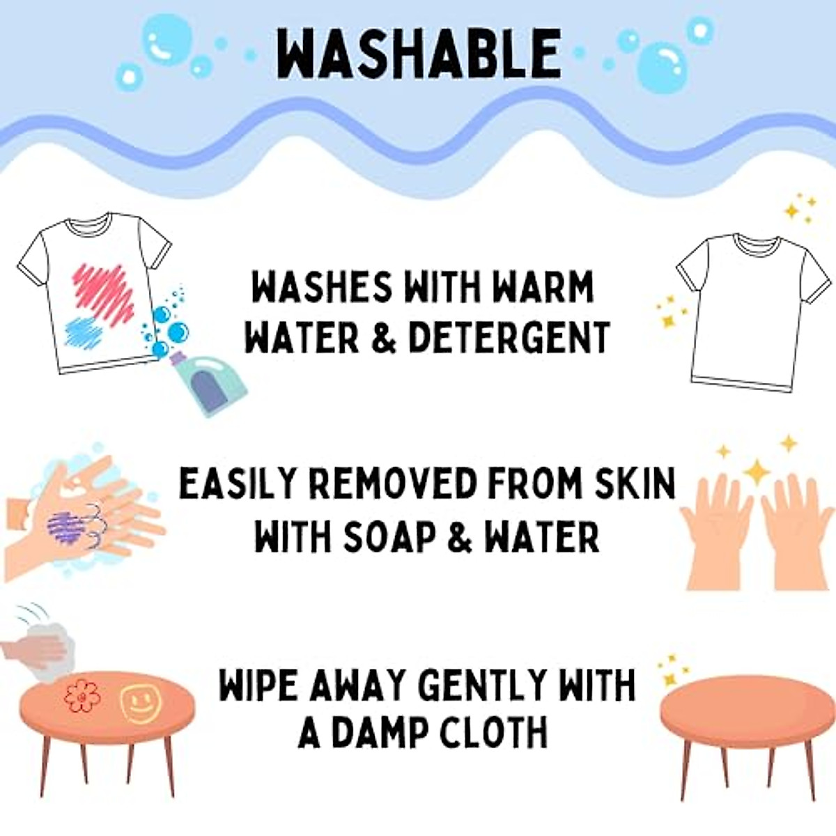 Kwik Stix Solid Tempera Paint Sticks, 6 Colors, Washable Paint Sticks for Kids, Super Quick Drying, Non-Toxic, Allergen Free, Paint Sticks in Classic Colors, Paint for Kids and Toddlers