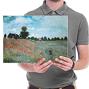 Wieco Art The Poppy Field Near Argenteuil Giclee Canvas Prints Wall Art of Claude Monet Famous Floral Oil Paintings Reproduction Classic Flowers Landscape Pictures Artwork for Bedroom Home Decorations