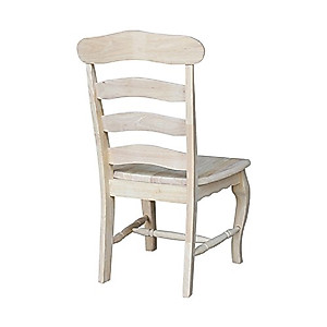 International Concepts Country french Chair with Solid Seat, Unfinished