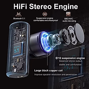 Bone Conduction Headphones Open Ear Wireless Bluetooth Earphones Workout Bone Conducting Ear Phones with Mic Waterproof IPX5 Headphones for Running Sports Cycling Gym Wireless Earbuds with Earhooks