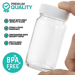 Stock Your Home Glass Shot Bottles with Caps (8 Pack) 2 Oz Juice, Wellness, or Ginger Shots Bottle - Leak Proof, Dishwasher Safe, Mini Jars with Plastic Lids - Reusable Small Juicing Containers