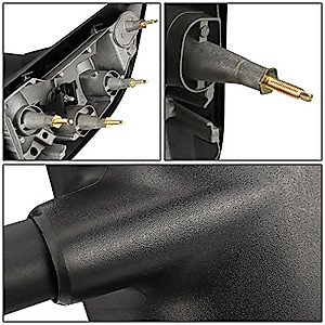 Pair of Black Textured Manual Telescoping Extenable Side Rear View Towing Mirrors Compatible with Ford E-Series 03-14