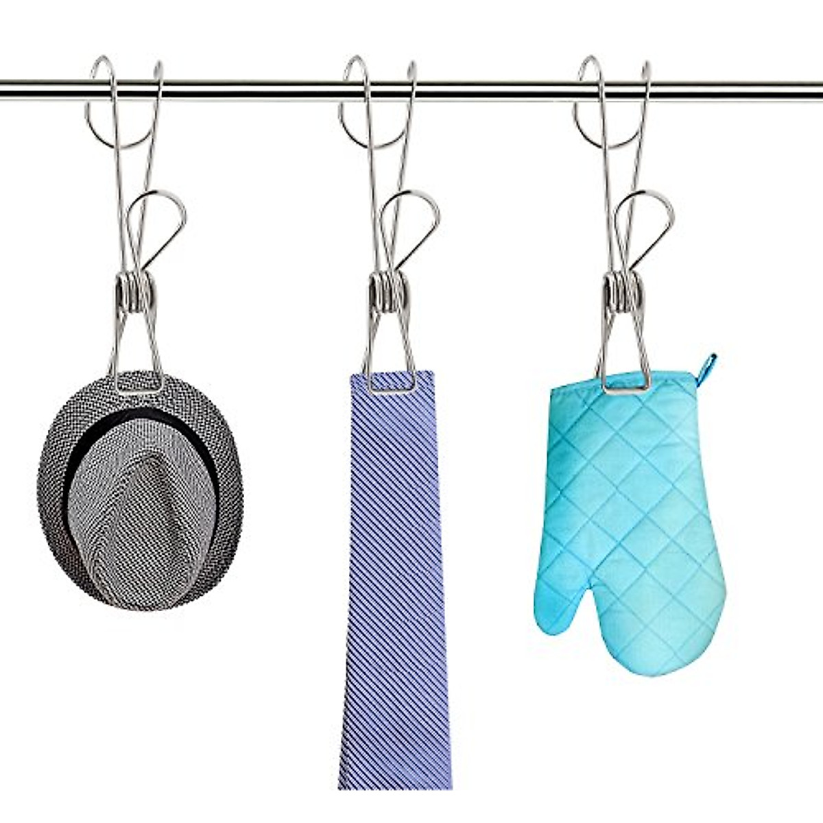 12 Pack Laundry Hooks Clothes Pins Hanging Clips Metal Baby Delicate Item Hanger Rack Office Home Travel Portable