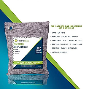 Bamboo Charcoal Air Purifying Bag For Large Spaces (1000 Gram) | Activated Charcoal Odor Absorber | Natural Air Refresher Removes Odors and Moisture | Odor Eliminator for Basement, Garage, Trucks, RV