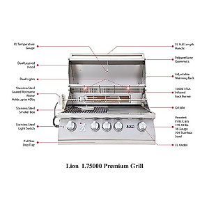 LION L75000 Built in Premium BBQ Liquid Propane Grill
