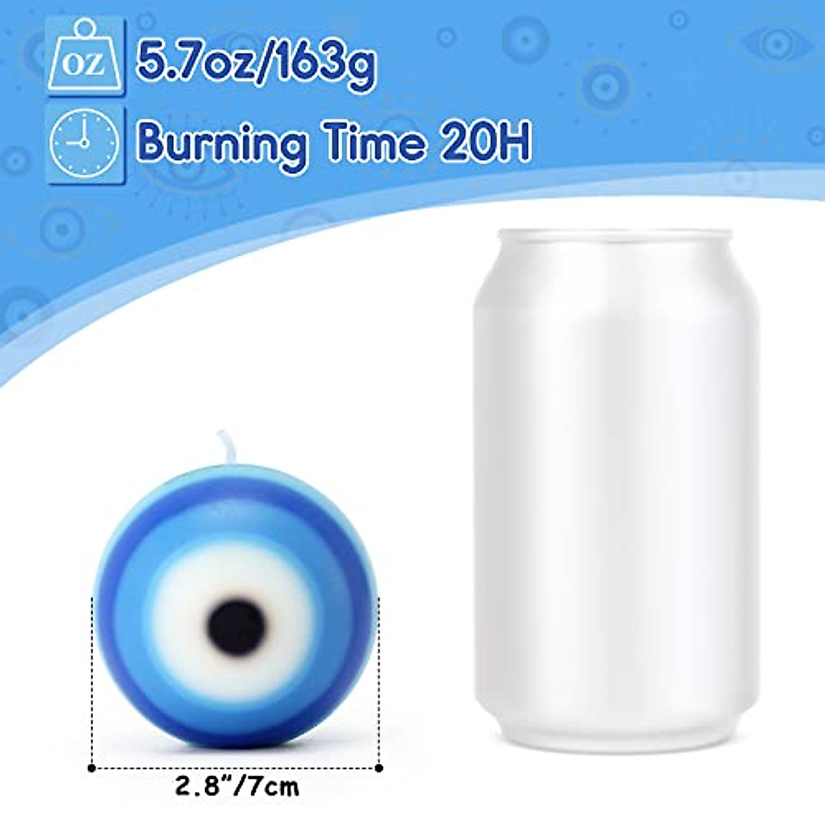 Huray Rayho Evil Eye Candle Gifts Set of 2 Evil Eye Decor Blue Ball Nazar Candle Handmade Scented Natural Soy Wax Hamsa Cute Candles Aesthetic Aromatherapy Air Freshener Home Office Gifts for Women