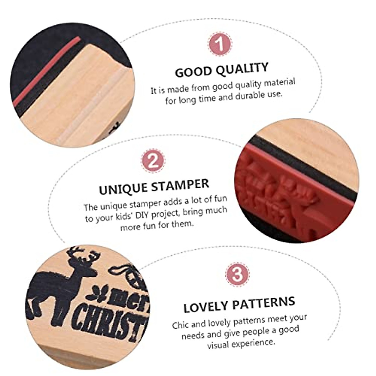Abaodam Christmas Wooden 6 Pcs Christmas Deer Seal Making Stamp Christmas Album Christmas Stamper Wooden Craft Stamp DIY Stamper for Stamps Gift Seal Stamps Wood Stamper Elk Cake