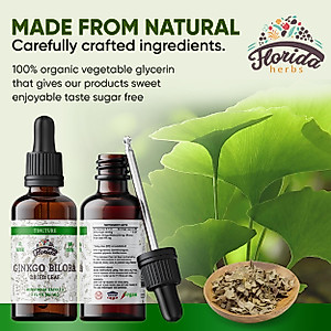 Ginkgo Biloba Tincture Organic Ginkgo Biloba Extract (Ginkgo Biloba) Dried Leaf Herbal Supplement 2 oz