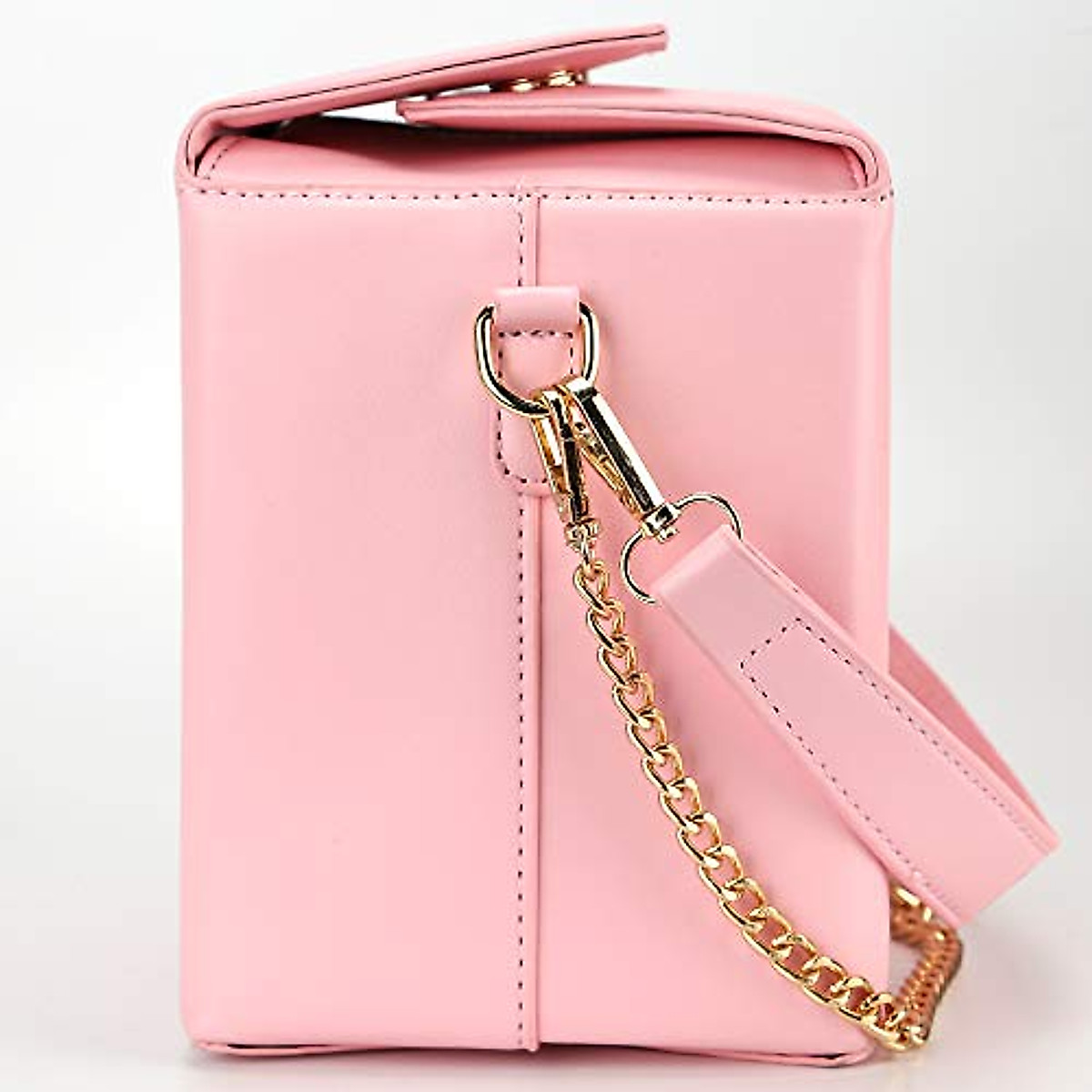 Ondeam Tower Print Crossbody Shoulder Bag,Pu Chinese Takeout Box Totes Purse for Women(Pink)