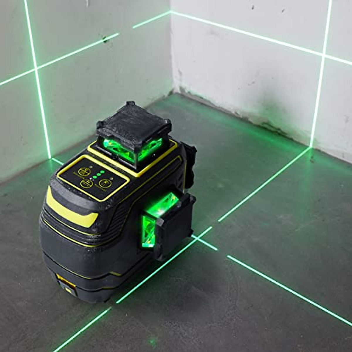 Laser Level with Tripod Set, Firecore 3X360 Green Laser Level Self Leveling and Alignment Line Laser Tool for Construction, Includes Rechargeable Li-Ion Battery, L-Bracket & Carry Pouch