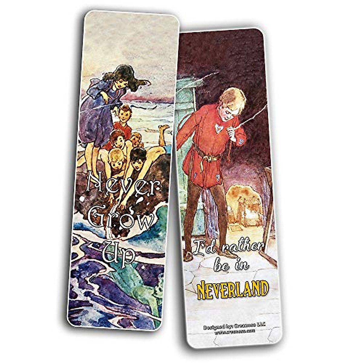 Creanoso Peter Pan Quotes Bookmarks (60-Pack) – Inspirational Premium Gift Bookmarker Card Collection for Bookworms, Bibliophiles, Men & Women, Adults – Cool Art Impressions Page Clipper