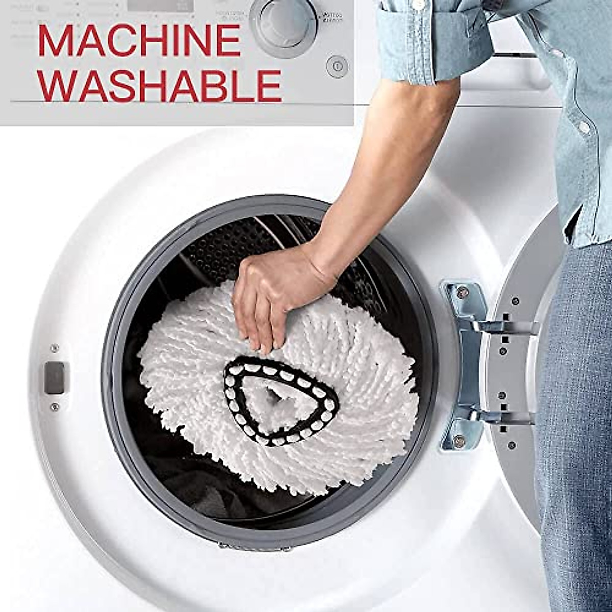 Zen Lyfe 4 Pack Spin Mop Replacement Head Microfiber Mop Head Refills Spin Mop Refills Easy Cleaning Mop Head Replacement Includes 2 Microfiber Cloths