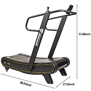 Signature Fitness SF-S2 Sprint Demon - Motorless Curved Sprint Treadmill with Adjustable Levels of Resistance - Drastically Increases Intensity of Running and Walking,Black