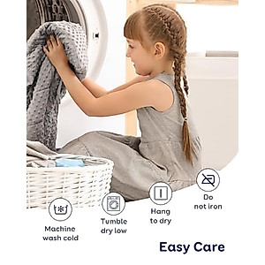 Kivik Weighted Blanket 3lbs, Small Minky Dotted Blankets, Soft Heavy Blanket Throw, Machine Washable, 36 x 48 Inches Grey