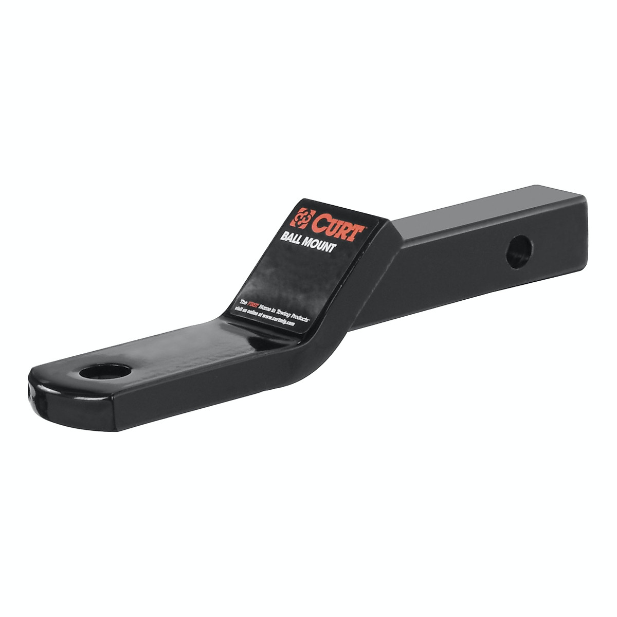 CURT 45503 Class 2 Trailer Hitch Ball Mount, Fits 1-1/4-Inch Receiver, 3,500 lbs, 3/4-Inch Hole, 1-Inch Drop, 3/8-Inch Rise, Gloss Black Powder Coat