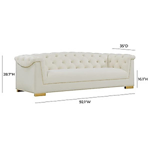 Tov Furniture Farah Velvet Sofa (Cream)