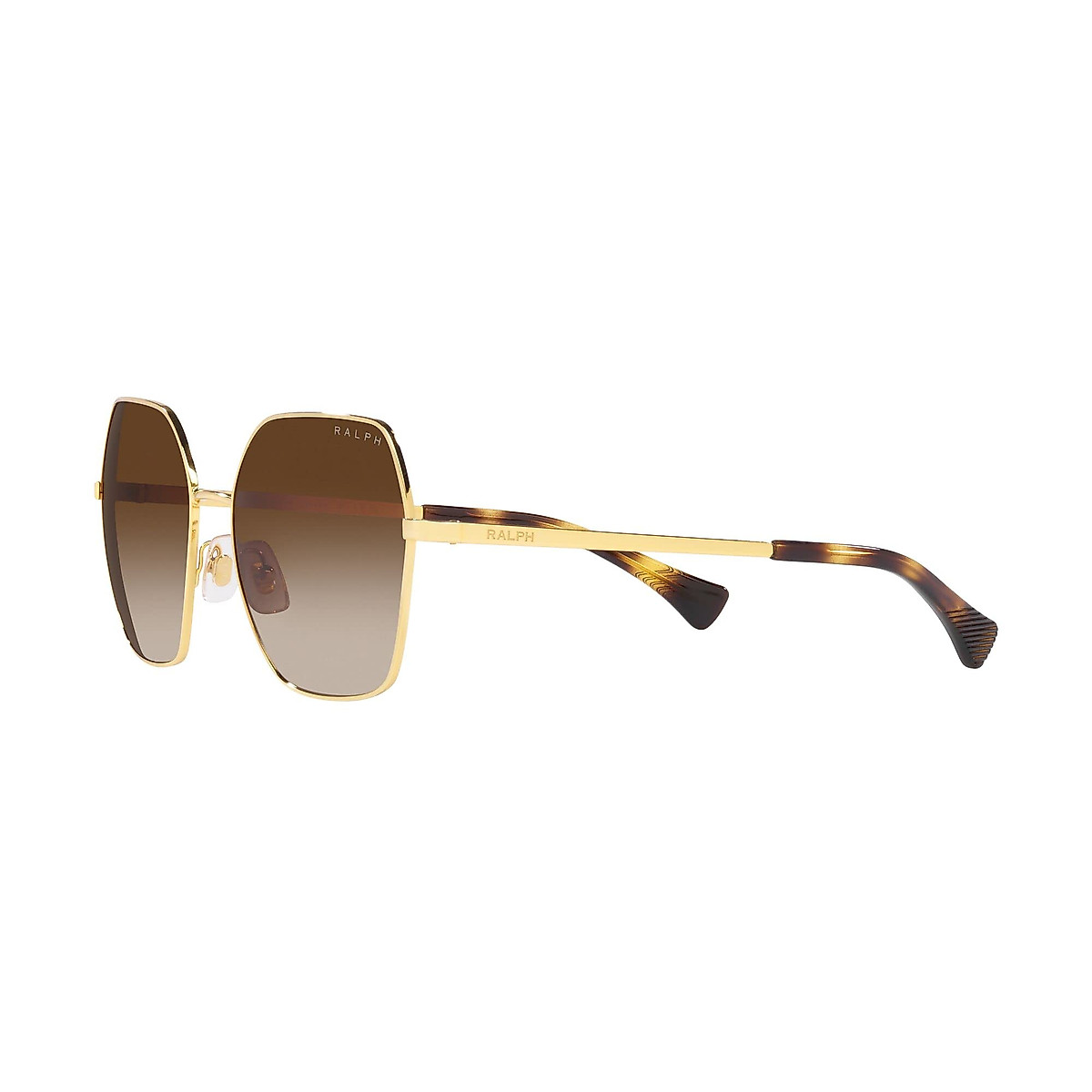 Ralph by Ralph Lauren Women's RA4138 Square Sunglasses, Shiny Gold/Gradient Brown, 58 mm