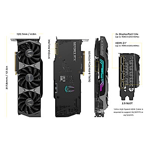 ZOTAC GAMING GeForce RTX 3090 Trinity 24GB GDDR6X 384-bit 19.5 Gbps PCIE 4.0 Gaming Graphics Card, IceStorm 2.0 Advanced Cooling, SPECTRA 2.0 RGB Lighting, ZT-A30900D-10P