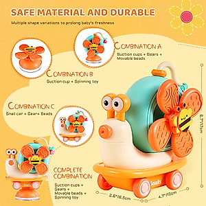 Augot Suction Cup Spinner Toys for Baby - Toddler Sensory Montessori Educational Fine Motor Skills Toys Learning Activities - Gifts for 3 Year Old Boys Girls Infant Bath Toys