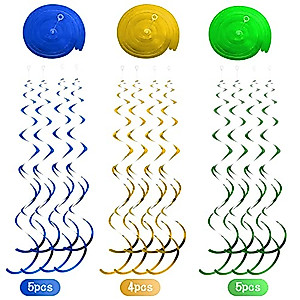 HOWAF Super Football Party Hanging Swirls Decorations, 30pcs Super Football Bowl Foil Swirls for Football Themed Party Supplies, Touchdown American Football Party Spiral Streamer Decorations for Football Game Day