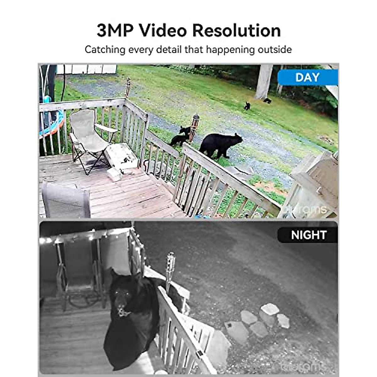 blurams Security Camera Outdoor, 3MP Outdoor Camera w/Color Night Vision, Two-Way Audio, IP66 Weatherproof and Spotlight Siren Alarm, Compatible with Alexa&Google Assistant