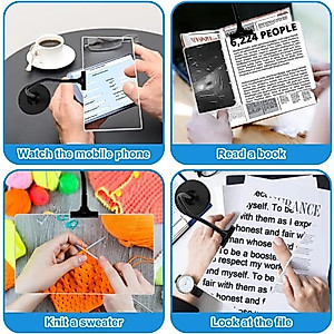 4X Magnifying Glass with Stand, 10"x6" Flexible Gooseneck Magnifying, Large Page Magnifier for Reading Small Prints & Low Vision Seniors with Aging Eyes