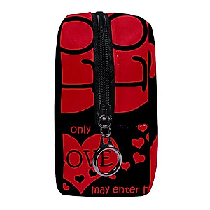 TBOUOBT Cosmetic Travel Bags, Makeup Case, Makeup Bag for Toiletries, Valentine'S Day Love Only May Enter Here