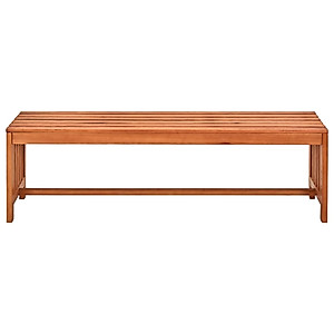 Tidyard Patio Bench, Eucalyptus Wood Park Bench, Wooden Outdoor Bench Chair for Garden Entryway Yard Porch Backyard 51.2 x 16.1 x 15.4 in
