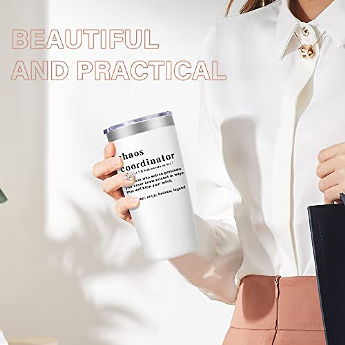 Chaos Coordinator Tumbler Cup, Christmas Gifts for Women,Unique Gift Idea for Boss Women,Boss Lady,Teacher,Office,Gifts for Mom,Coworker Gifts,Birthday Gifts,Thank You Gifts for Women,20 oz Travel Mug