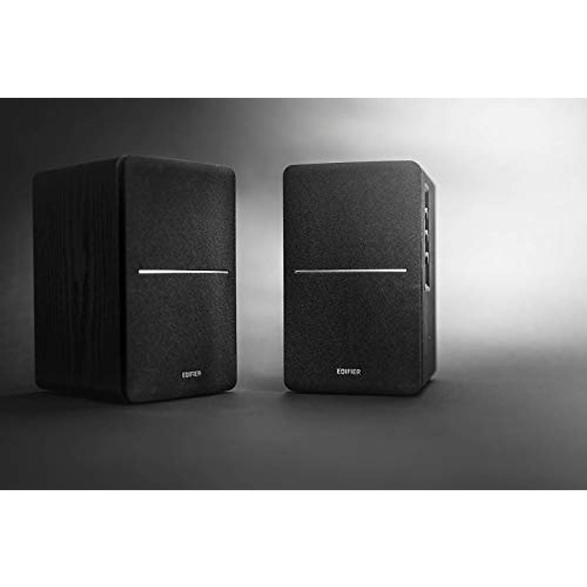 Edifier R1280DB Powered Bluetooth Bookshelf Speakers - Optical Input - Wireless Studio Monitors - 4 Inch Near Field Speaker - 42W RMS - Wood Grain (Black)