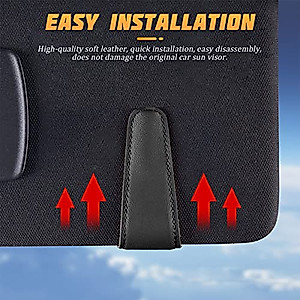 AICEL Sunglasses Holders for Car Sun Visor, Leather Eyeglasses Hanger Mounter, Magnetic Glasses Holder and Ticket Card Clip, Auto Interior Accessories Universal for SUV Pickup Truck