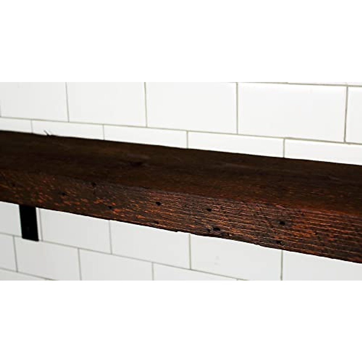 Modern Timber Craft Reclaimed Wood Wall Shelf | Easy-to-Install | Steel Angle Brackets Included | Rustic Decoration | 2" Thickness | 18" L x 10" D, Early American
