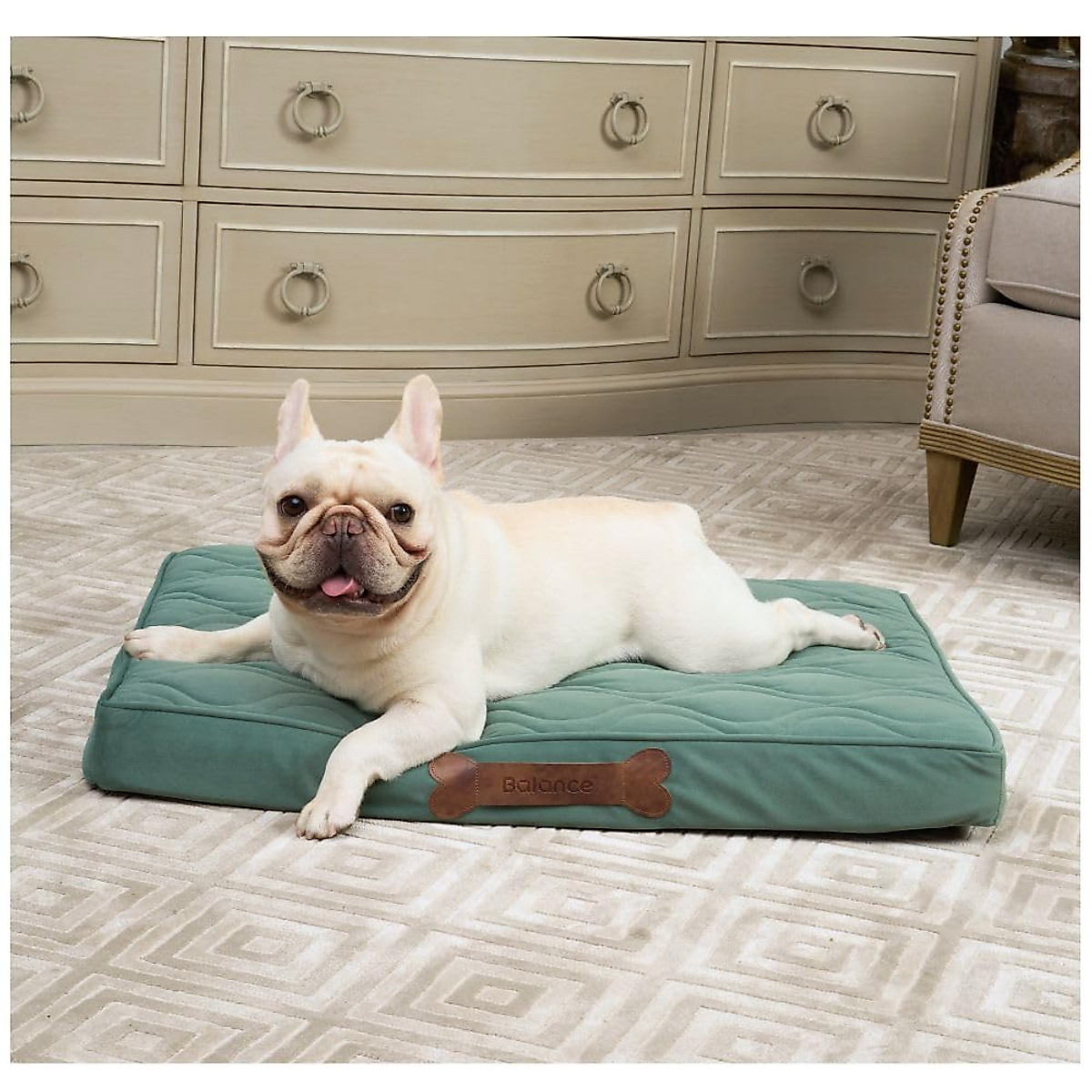BALANCE Dog Crate Bed，Water-Resistant Orthopedic Dog Beds with Nonskid Bottom, Washable Kennel Bed Dog Mattress