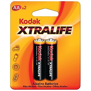 Kodak KAA-2 30007796 Xtralife Alkaline Batteries (AA), 2 Piece