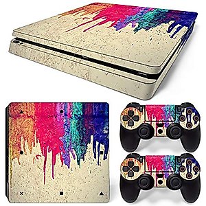 Mcbazel Pattern Series Vinyl Skin Sticker for PS4 Slim Controller & Console Protect Cover Decal Skin (Paint)