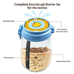 JAOBHAHY Banneton Bread Proofing Basket Set, Bread Making Tools Includes 10" oval & 9" Round Proofing Basket & 34 oz Sourdough Starter Jar for A Complete Sourdough Bread Baking Supplies