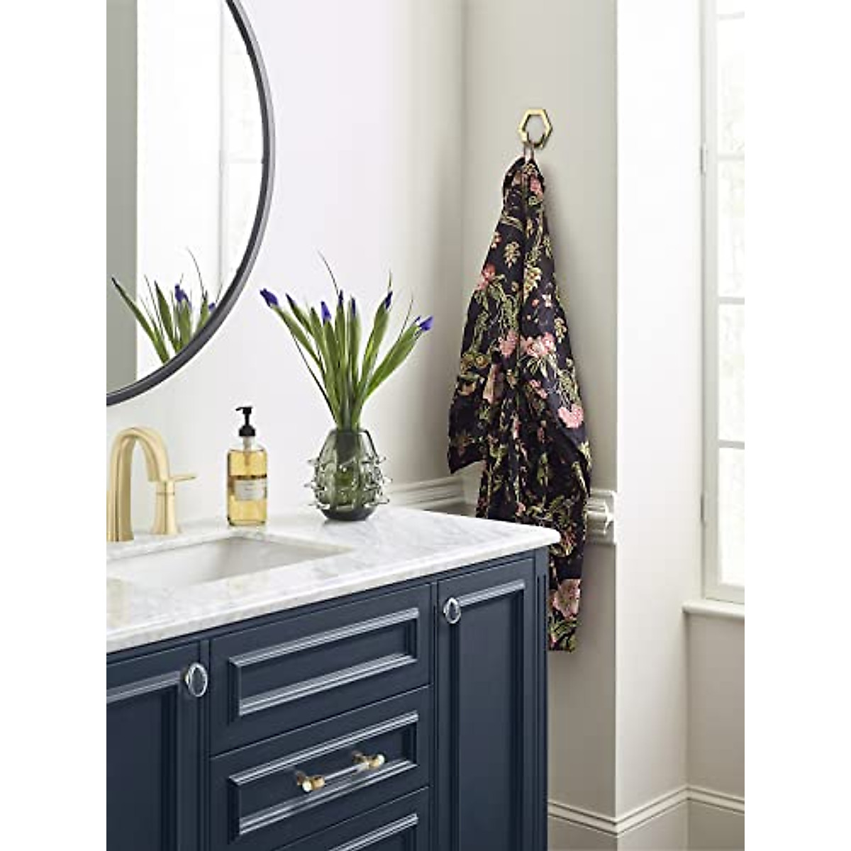 Amerock HBX37015BBZ | Prismo Single Prong Decorative Wall Hook | Golden Champagne Hook for Coats, Hats, Backpacks, Bags | Hooks for Bathroom, Bedroom, Closet, Entryway, Laundry Room, Office