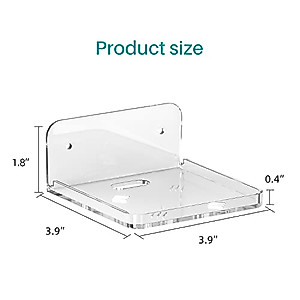 Wall Mount Floating Shelves for 2 Pcs Security Camera Shelf Mini Speaker Other Small Items in Bedroom Bathroom Kitchen Living Room Clear Mini Shelf Flexible Use for Wall Space(S+L)