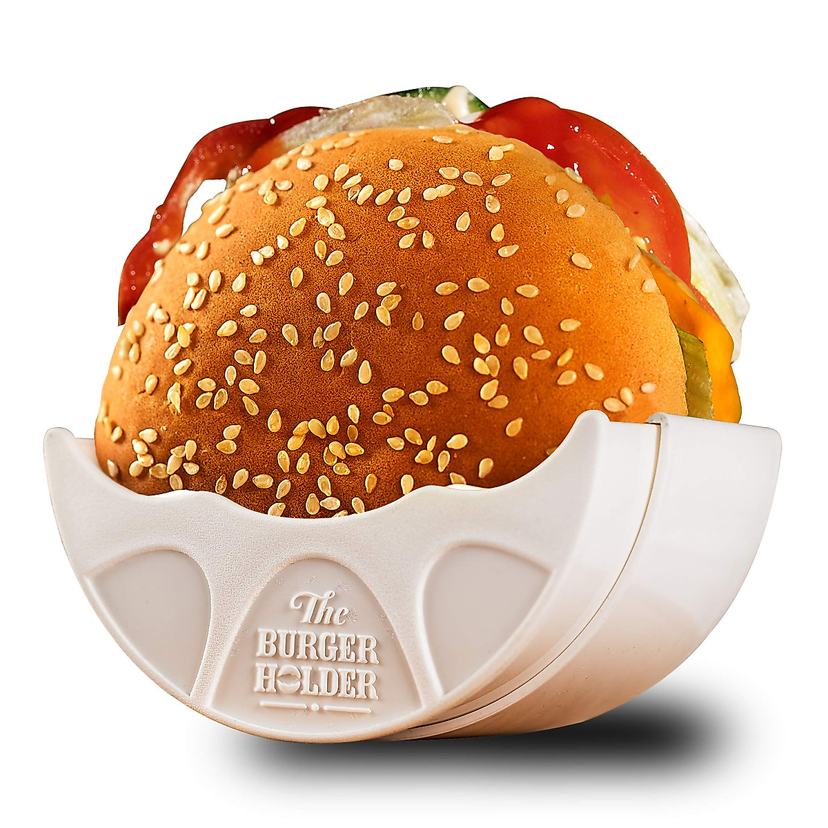 Original Burger Holder - Hygienic Reusable Hamburger Bun Shell - Eco Friendly Mess-Free Alternative to Wax Paper, Aluminum Foil, Tin Foil Sheets - Perfect for Sloppy Joes - BPA-Free & Dishwasher Safe