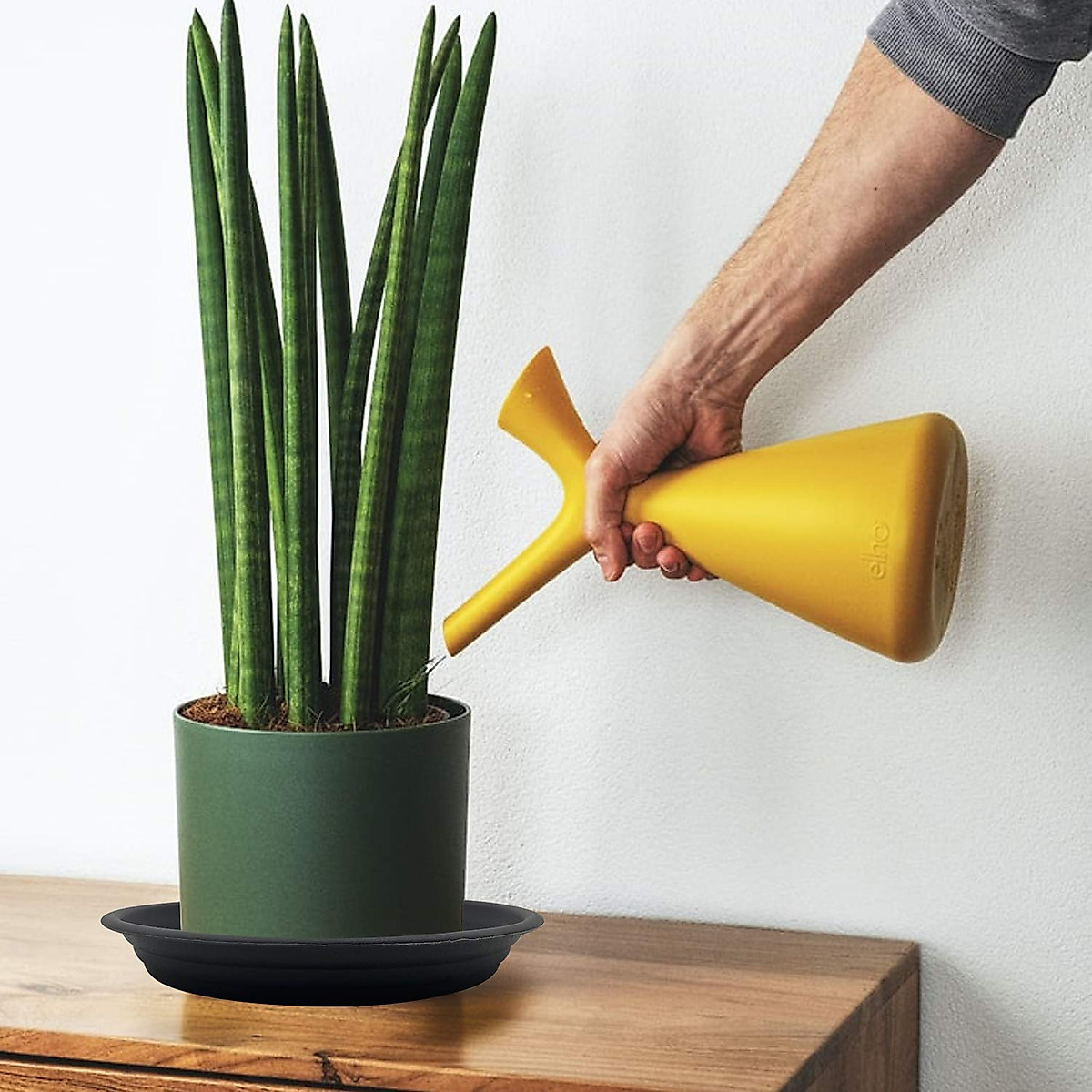 JOYSEUS Plant Saucer - 12 inch - 4 Pack Durable Plastic Plant Tray for Plant Pots, Thick Plant Saucer for Outdoor & Indoor Plants