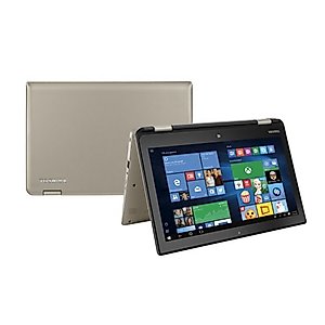 Toshiba Satellite Radius 11 L15W-B1208X 11.6" Laptop, Touchscreen, 2-in-1, Windows 10 Home, Intel Pentium N3540 Processor, 4GB RAM, 500GB HD, Satin Gold