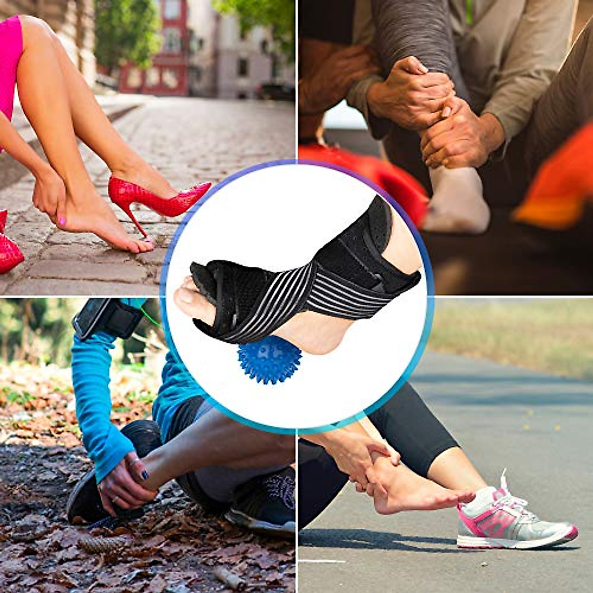 Plantar Fasciitis Splint, Night Splint for Plantar Fasciitis, Adjustable Plantar Fasciitis Splint with Massage Ball, 2021 Updated Version