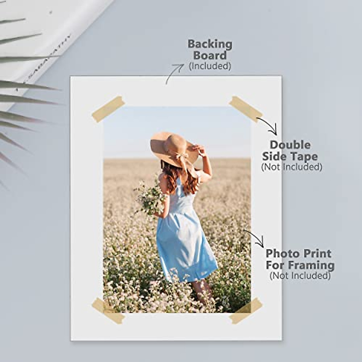 Somime 10 Pack 16x20 White Backing Boards, Uncut Mat Board 16x20, Acid Free Backerbords for 11x14 Photos, Pictures, Artwork and Paints