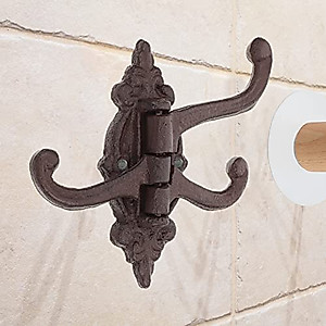 VILLCASE 2pcs Kitchen Arms Wall Art Mounted Decor Swivel Arm Towel Decorative Iron Towels Vintage Heavy Living Hook Coat Robe Bags Antique Hanger Hanging Room Coats Hats for Cast Rack Duty