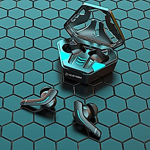 VEXOTRONIC – Wireless Headset Earphones, Bluetooth 5.2 Stereo, Waterproof Gaming Touch, Control Earbuds Low Latency, Compatible with iOS, Android, Windows, and Switch. Computer Laptop TV Sport