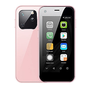 SOYES XS13 Super Mini 3G Smartphone Android 6.0 Portable Small Mobile Phone 2.5'' 1GB RAM 8GB ROM Backup Cellphone Lightweight 1000mAh 5MP Student Cellphone Quad Core Celular (Pink)