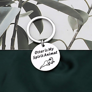 MYOSPARK Otter Jewelry Otter Is My Spirit Animal Keychain Otter Lovers Gift Animal Lover Gift Cute Otter Animal Gift (Otter KC)